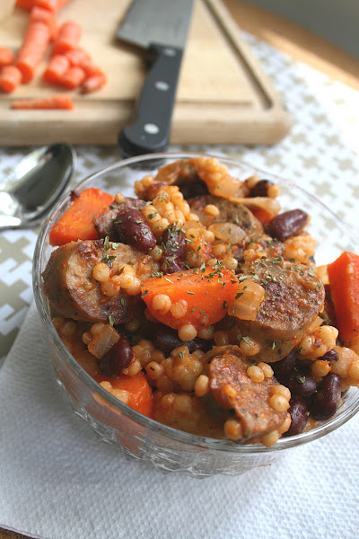 Annie à la Mode: Semi Homemade Vegetable Sausage Couscous Medley