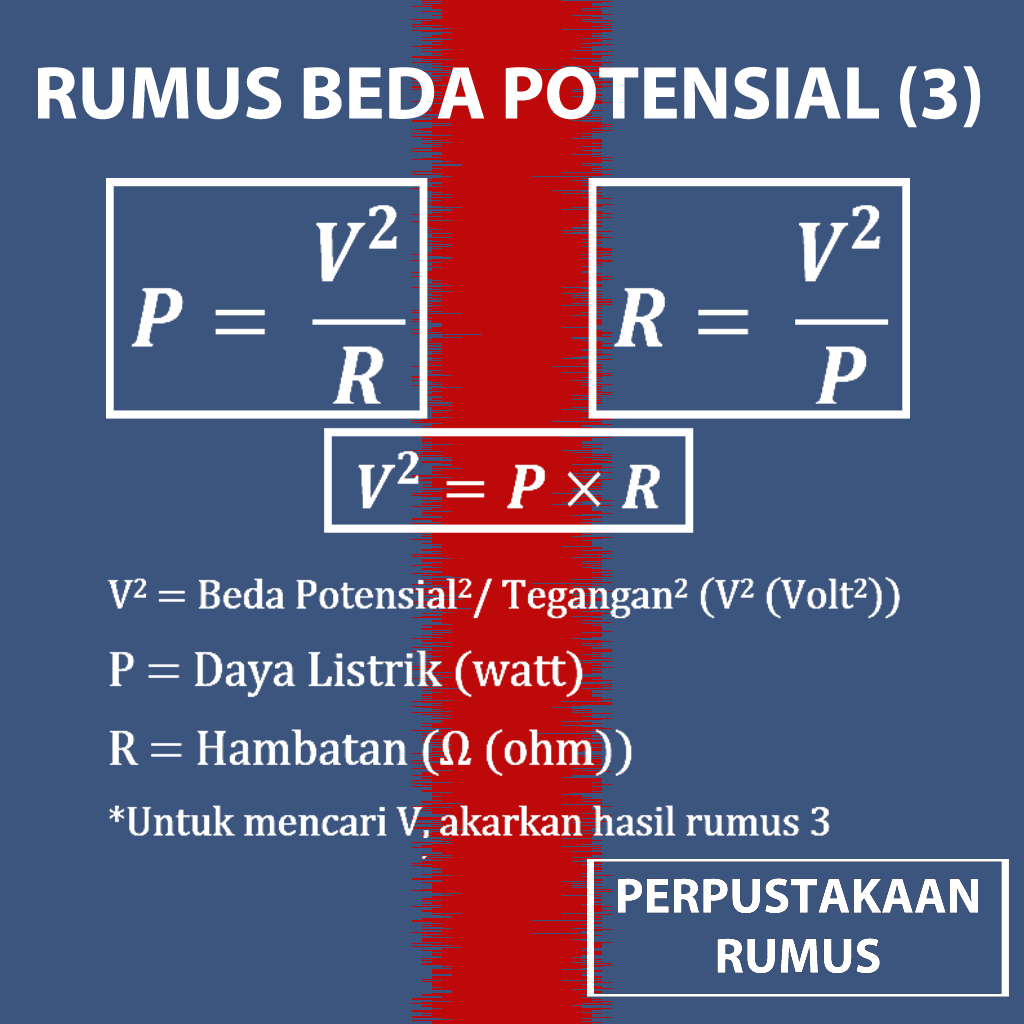 Rumus Beda Potensial atau Tegangan (3)