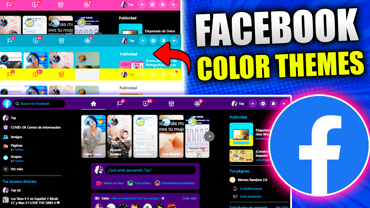 Como Cambiar el Color de Facebook desde el Navegador【 FACEBOOK COLOR ...