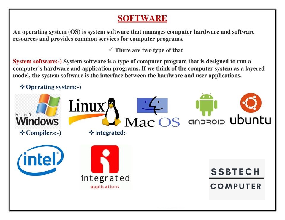 Software & Hardware ~ Ssbtechcomputer