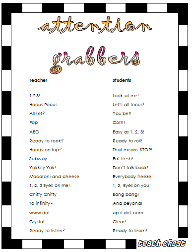 Teach Cheat: Attention Grabbers