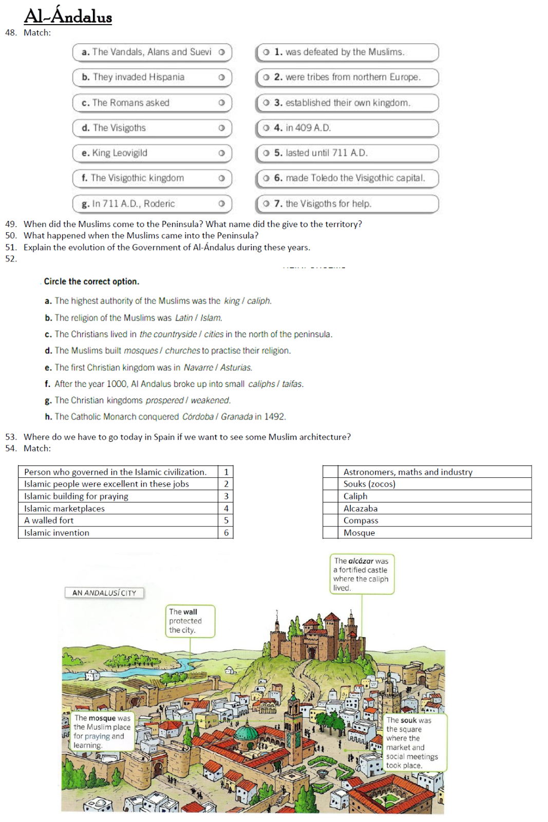 Social Science 5 grade: 7. MIDDLE AGES: Al-Ándalus