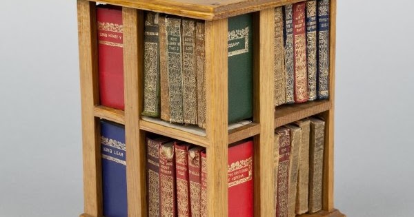 Bookshelf: Miniature revolving wooden Shakespeare book case