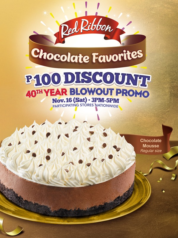 Manila Shopper: Red Ribbon P100 OFF on Choco Favorites: Nov 16 2019
