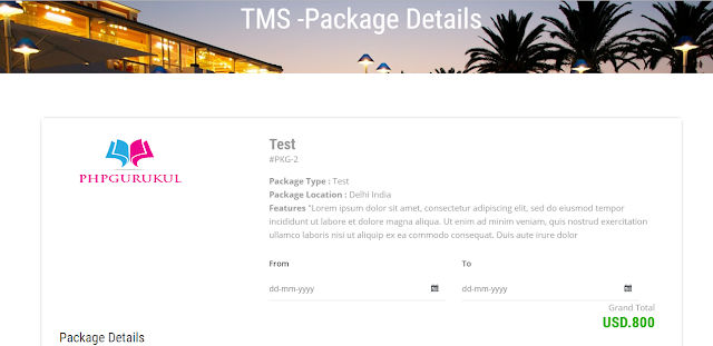 Tourism Management System Full Final Year Project in PHP