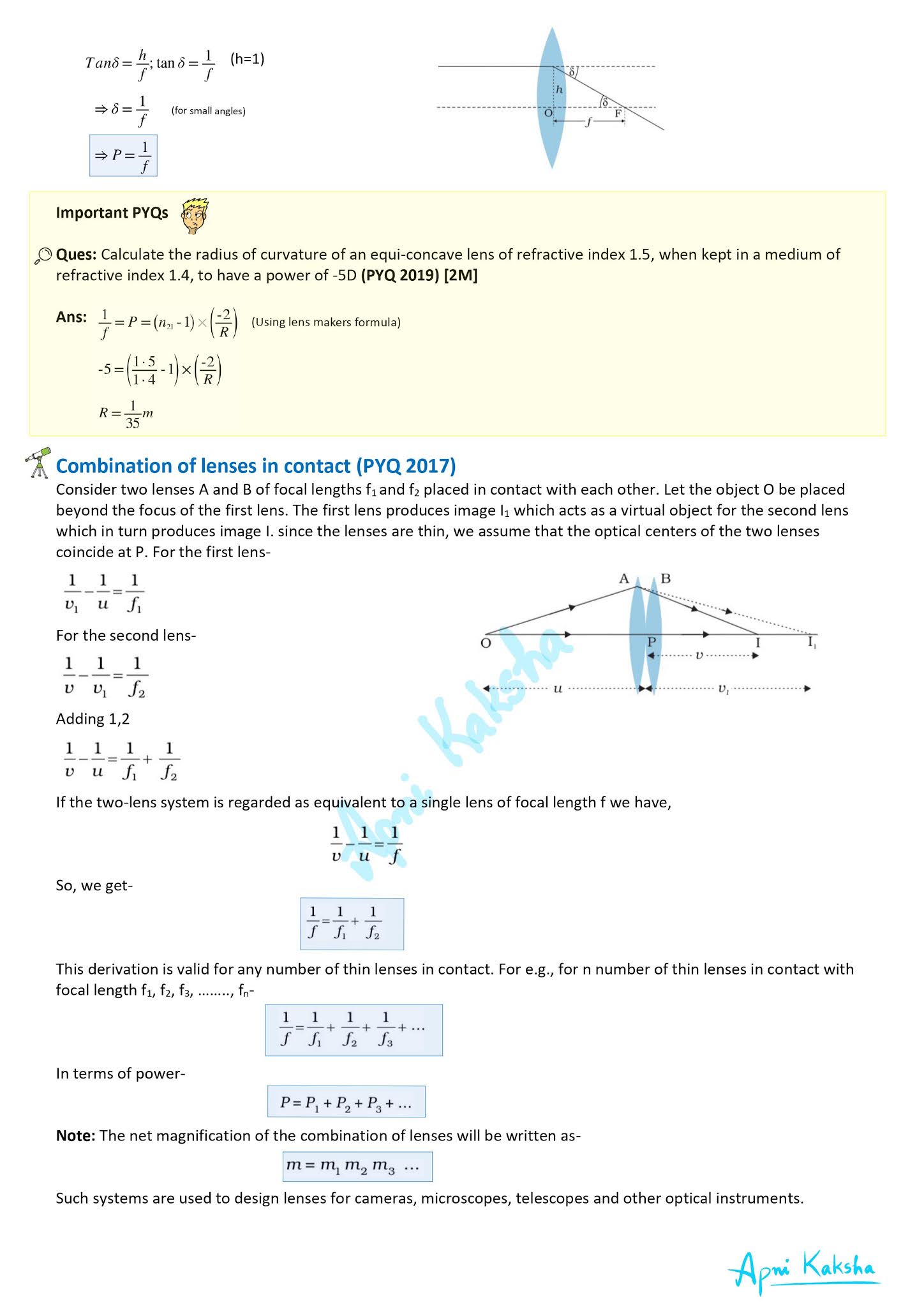 Class 12 Physics Chapter 9-Ray Optics And Optical Instruments Notes PDF ...