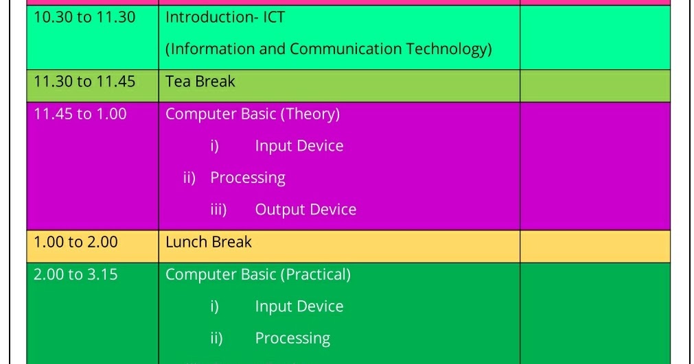 ICT 4 DAYS TRAINING - TIME TABLE & SCHEDULE ~ Padasalai.Net - No.1 ...