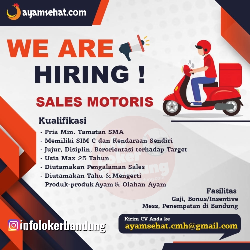 Lowongan Kerja Sales Motoris Ayam Sehat Bandung Februari 2020 - Info ... Lowongan Kerja Sales Motoris Ayam Sehat Bandung Februari 2020 - Info ...