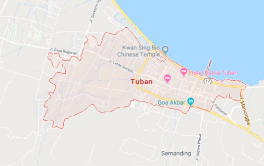 Peta Kota Tuban Lengkap HD (Google Map) - SEJARAH