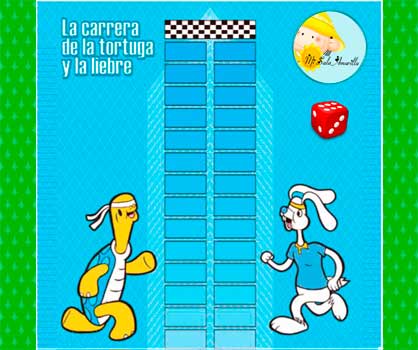 Mi Sala Amarilla: La carrera de la tortuga y la liebre: juego de tablero.