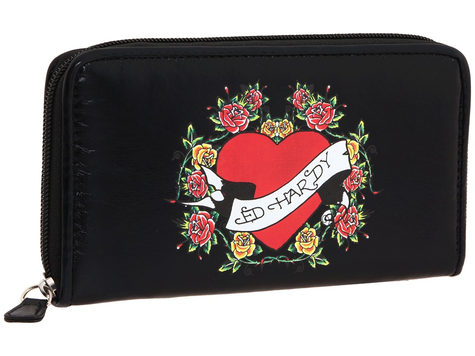 Great bargain for authentic designer brands!: Ed Hardy Floral Laurel Wallet