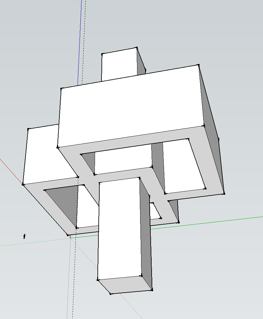 Lillian Xue: Project 2: Axonometric #4 on Sketchup
