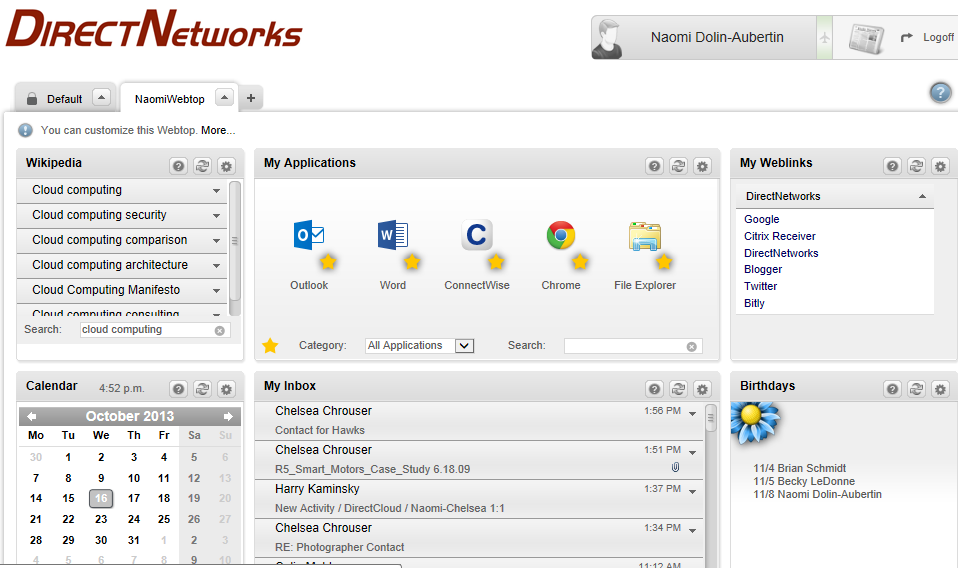 Tour WebTop: See What It's All About - Madison, Milwaukee | DirectNetworks
