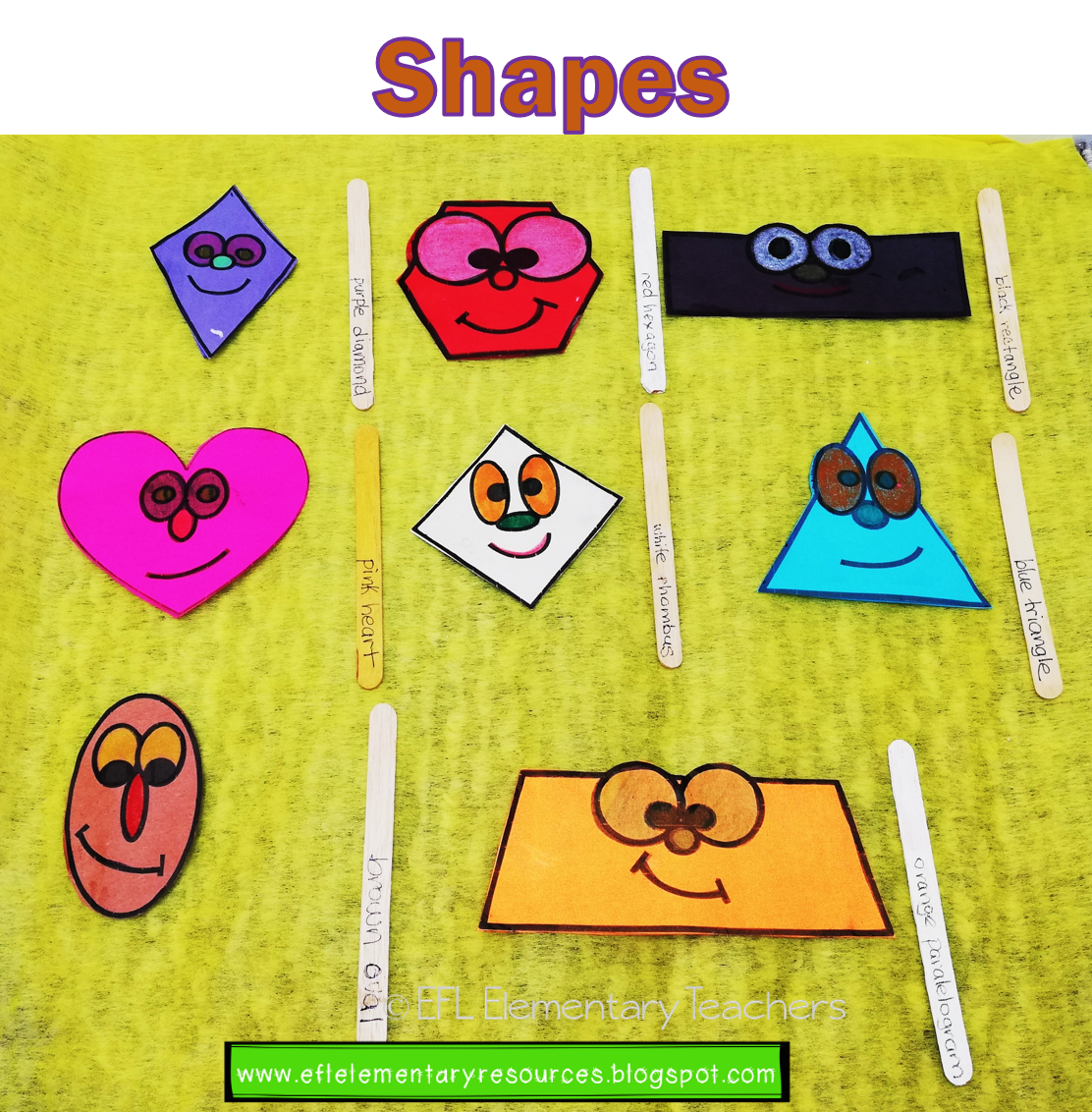 EFL Elementary Teachers: Shapes Unit for Elementary ELA