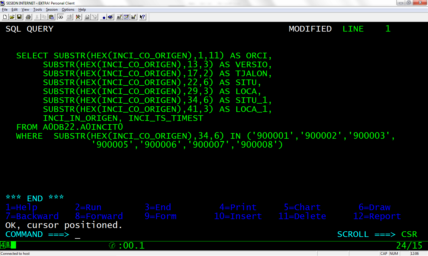 Universo Cobol: Ver campos Hexadecimales en QMF con HEX (1)