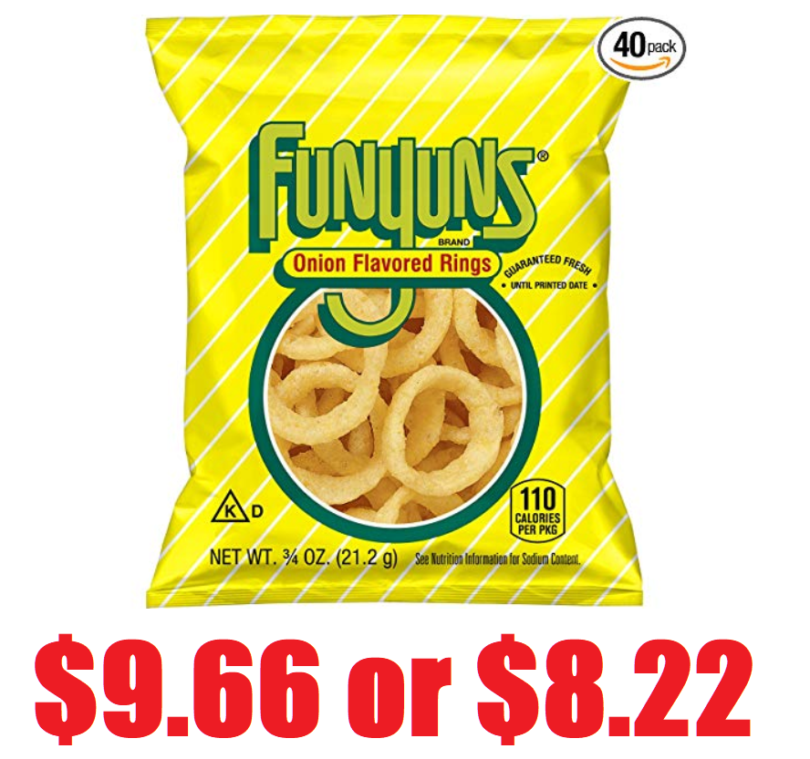 40 Bags of Funyuns Onion Flavored Rings $9.66 + Free Shipping or $8.22 ...