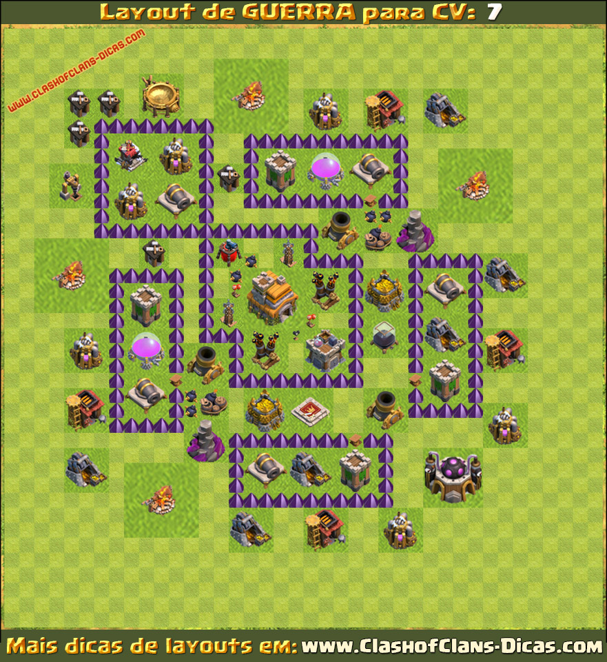 Layouts para CV7 em Guerra - Clash of Clans Dicas, Gemas Grátis ...