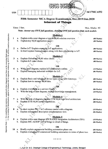 Visvesvaraya Technological University MCA. (CBCS) Fifth Semester 16 ...
