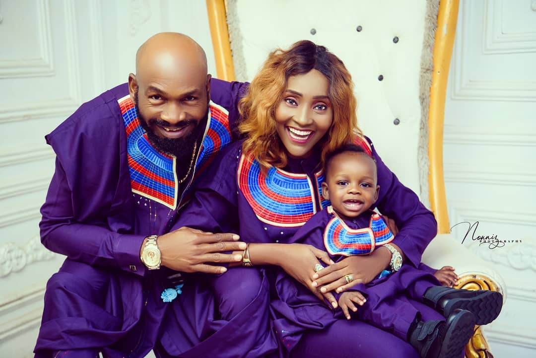 Sylvester Madu family picture with his wife and child