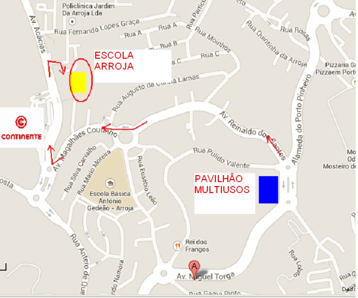 Clube Académico de Odivelas: Localização do Pavilhão da Escola da Arroja