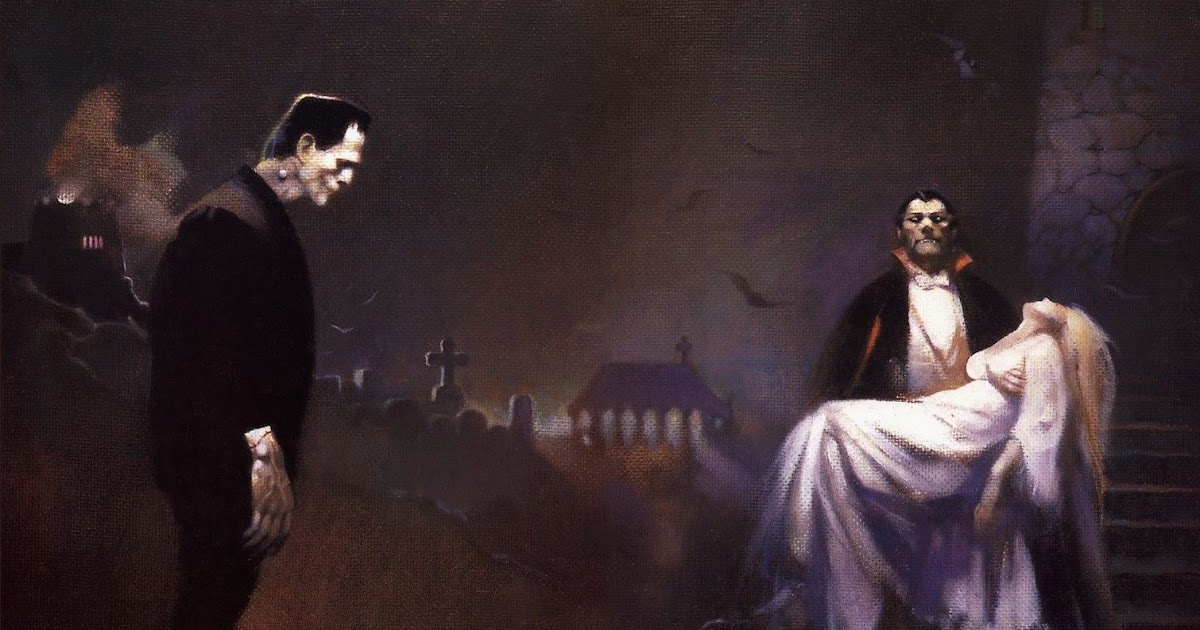 Cap'n's Comics: Dracula And Frankenstein by Frank Frazetta