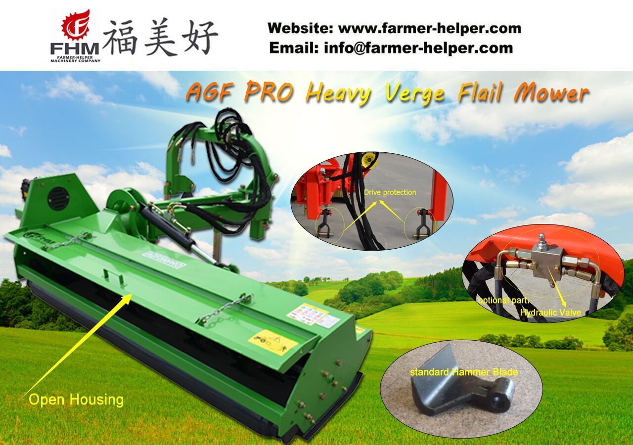 FarmerHelper: Heavy verge Ditch Bank flail mower AGF PRO
