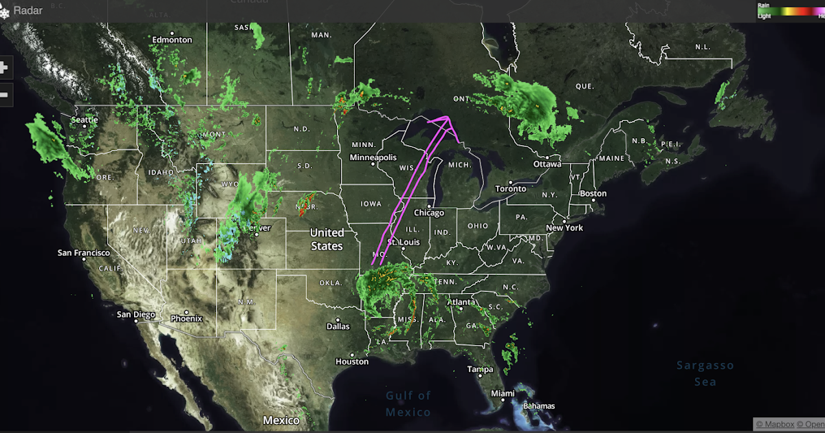 Burl's Weather Page: The direction of travel and radar plotting.