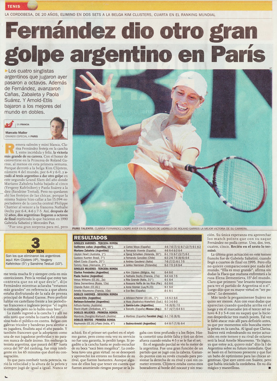 Tenistas Argentinas: Replay The Point: Clarisa Fernández, semifinalista ...