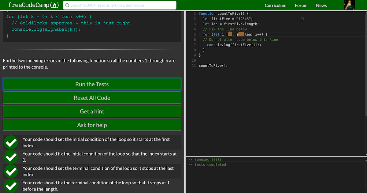 Just a Few Things..: Catch Off By One Errors When Using Indexing