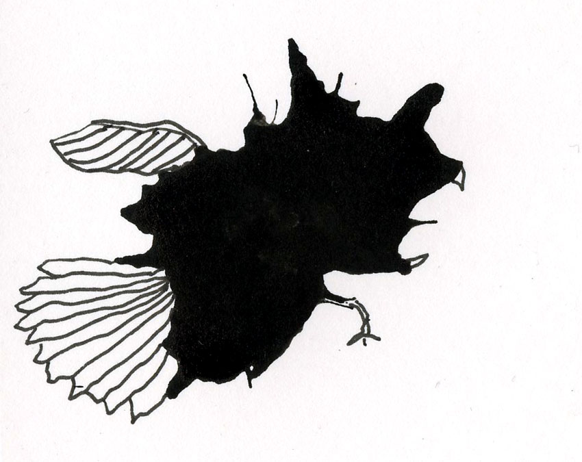 365 Projects: More Ink Blot Monsters Drawings Day 3 Creatures