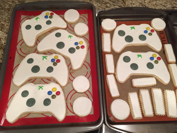 Xbox Controller Sugar Cookies and Nintendo Chocolate Bars