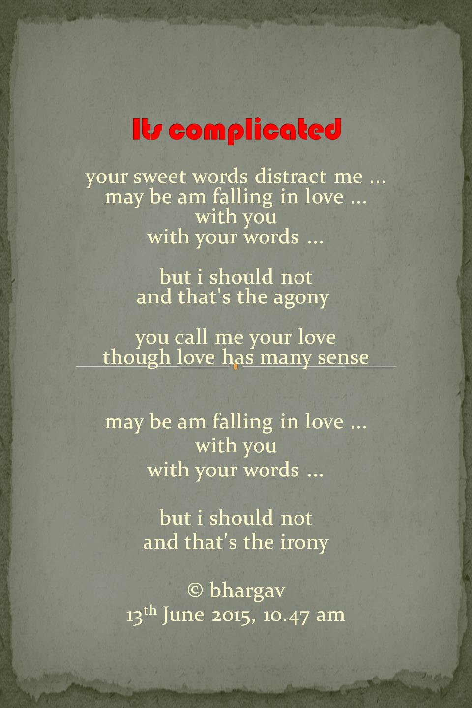 POETRY,...DA COLOR OF LIFE: 2015