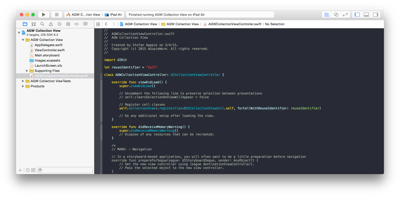 aGupieWare: Tutorial: A Simple iOS Collection View in Swift aGupieWare: Tutorial: A Simple iOS Collection View in Swift