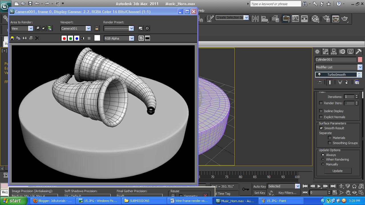 3d tutorials: Wire frame render with A.O in 3ds-Max