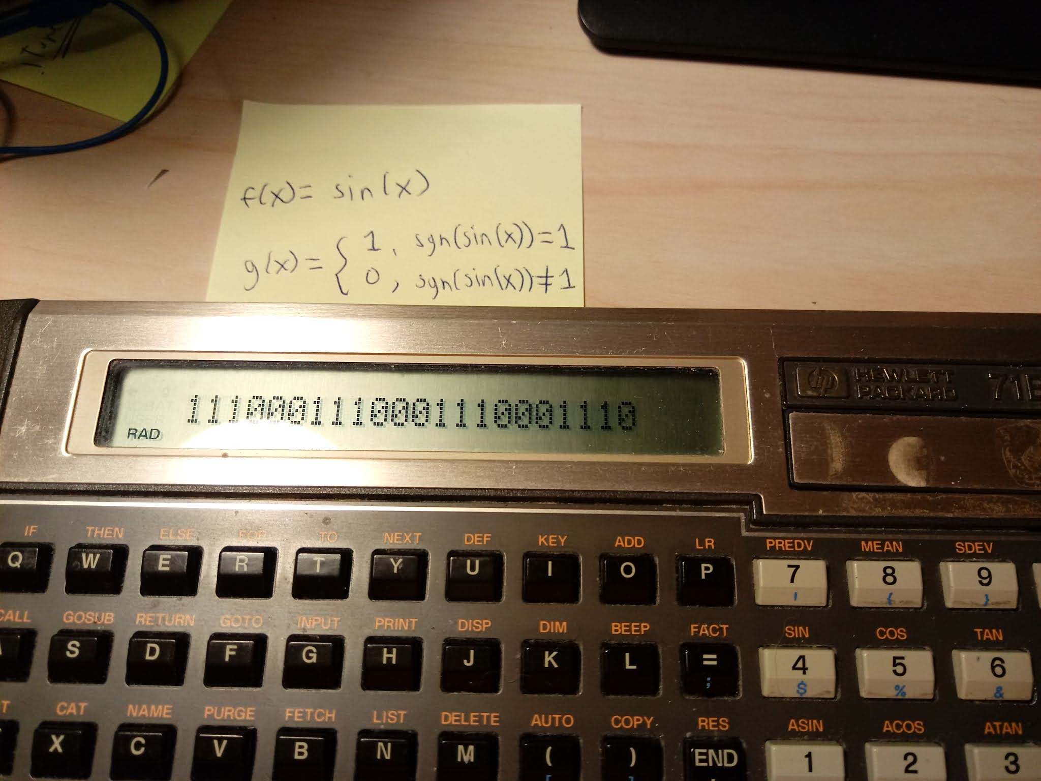 Eddie's Math and Calculator Blog: HP 71B: Sign "Graph" of Trig Functions