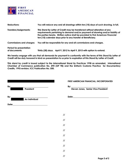 SAMPLE OF SBLC | POF.... The Good The Bad The Ugly