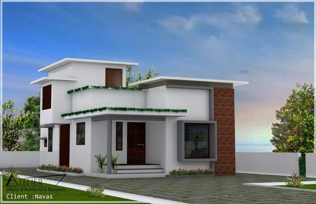 Small Plot Budget 2 Bedroom Design with Free Home Plan - Kerala Home ...
