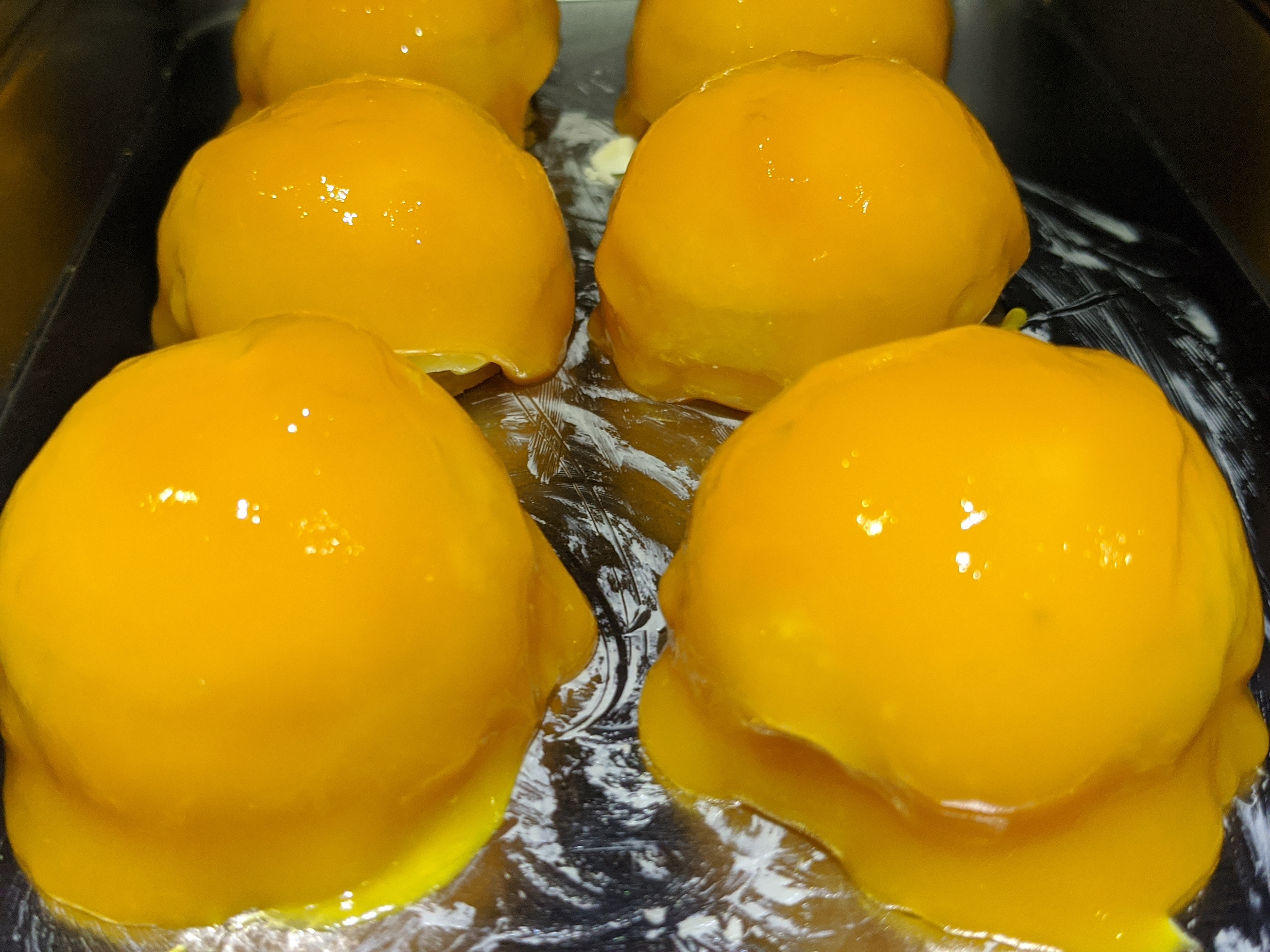 Mango Caramel Custard Dome Dessert