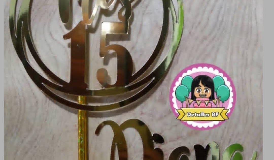 Topper Metalizado Redondo 15 Años Diana - Mis Toppers Tus Toppers