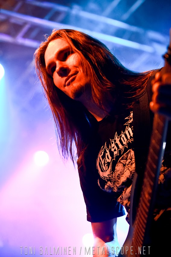 Man with long hair: Teemu Mäntysaari (Wintersun)