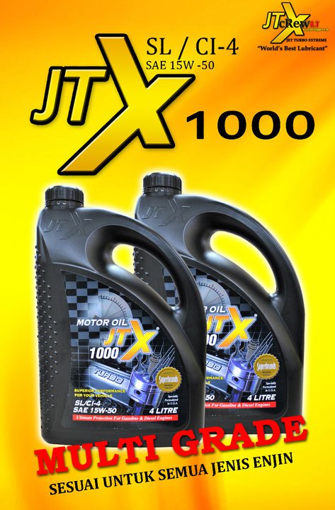 World's Best Lubricants -Tribology Confirmed: JTX 1000 4 Litres