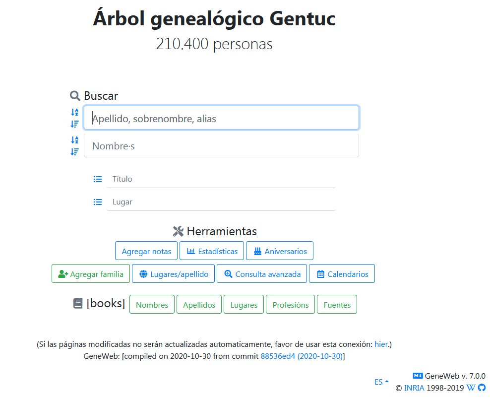 Geneweb lanzó su versión 7.0 - Historia y Genealogía Hispanoamericana