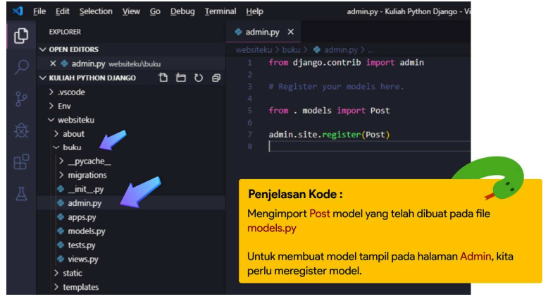 Django Framework - Membuat Model dan Menampilkan Data ke Views - Contoh ...