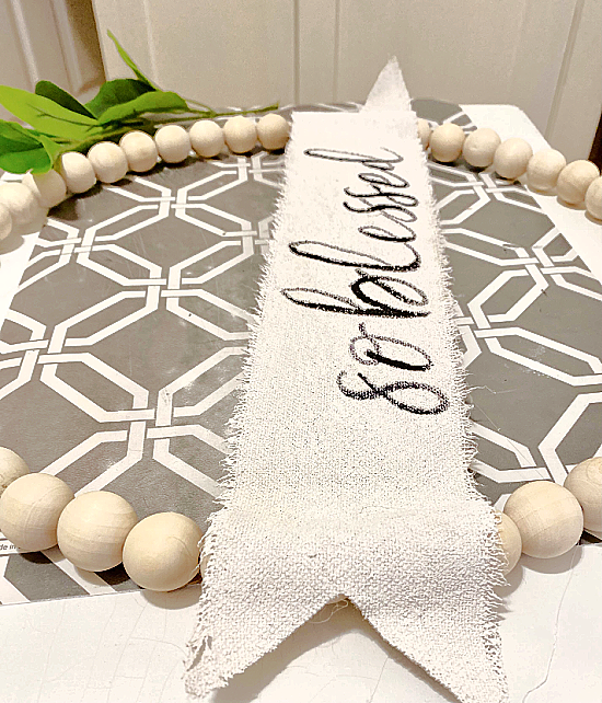 Beaded Wreath with Painted Banner