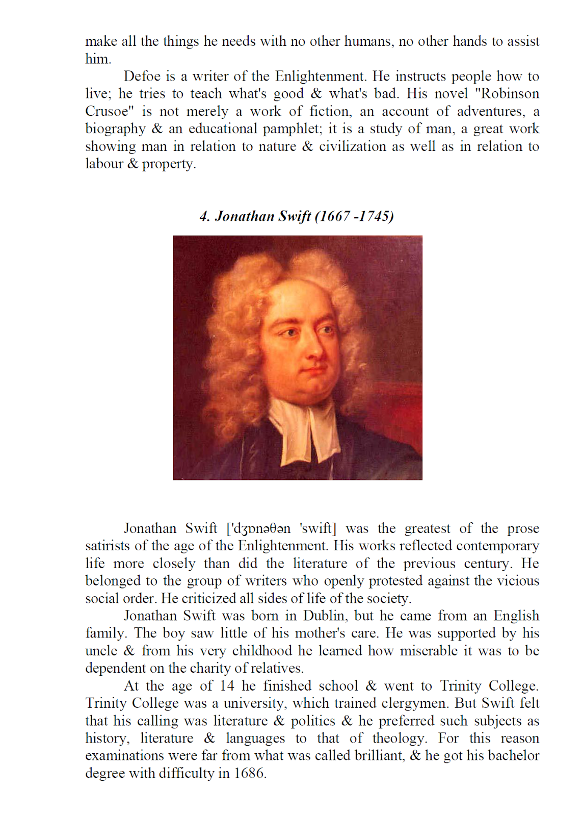 Lecture 11. The Enlightenment. The 17th-18th century literature.