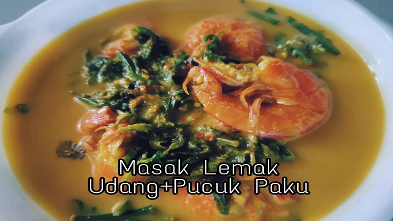 Masak Lemak Udang Dengan Pucuk Paku, Tak Pernah Bosan