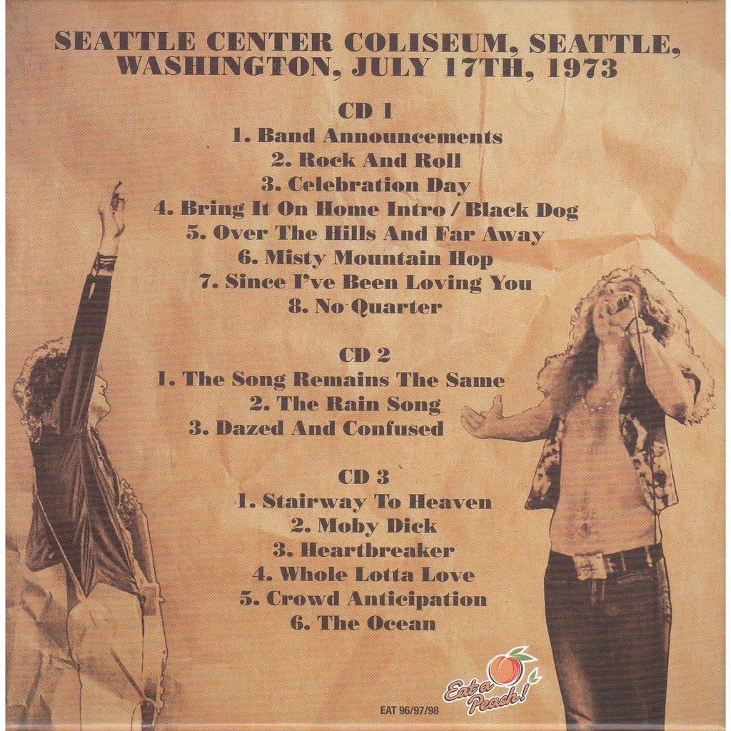 World Of BOOTLEGS: BOOTLEG : Led Zeppelin - Seattle Center Coliseum ...
