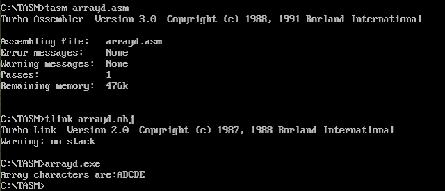 how to print array characters in assembly language. how to print array characters in assembly language.