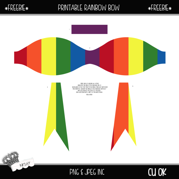 Kirstys Scraps: CU Freebie - Printable Rainbow Bow