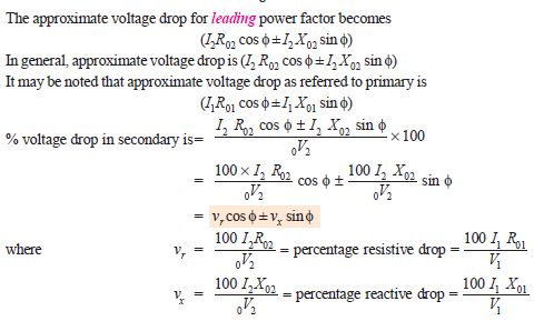 TRANSFORMER-Total approximate voltage drop in a transformer,Exact ...